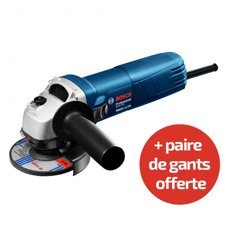 Meuleuse angulaire 670W 115mm GWS6700 BOSCH – Bricoland Tunisie